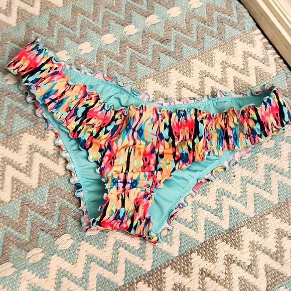 Shade & Shore | Swim | Shade Shore Coral Ikat Cheeky Ruffle Bikini ...
